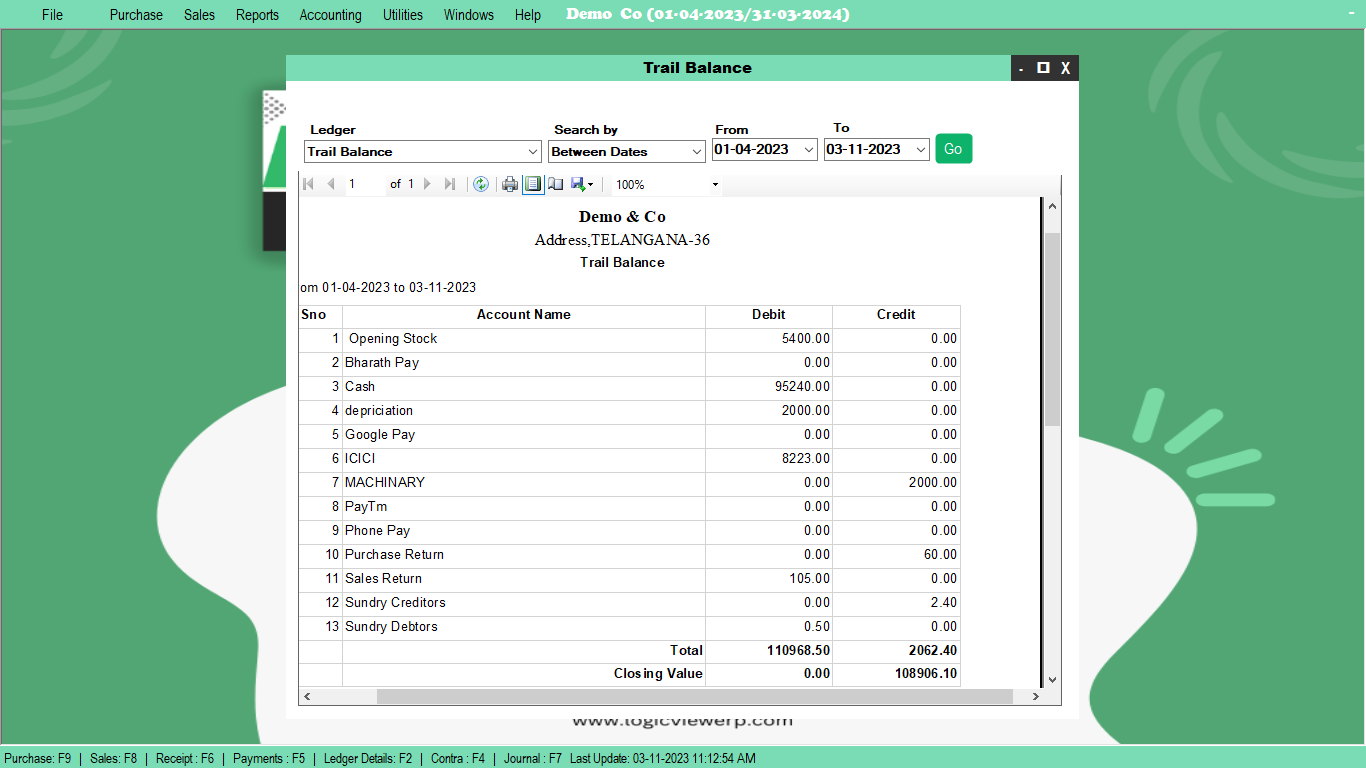 How to view final accounts - Logicview ERP Billing Software
