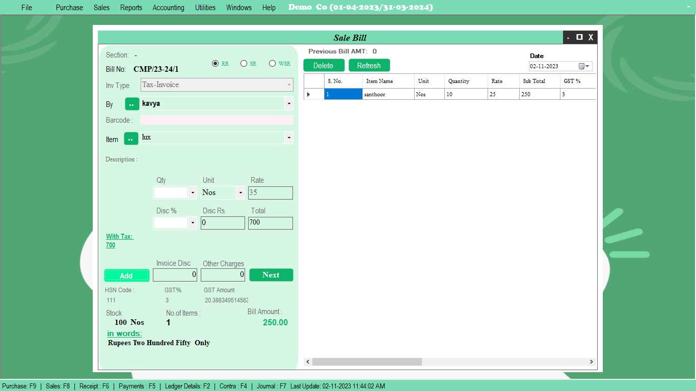 Sales voucher - Logicview ERP Billing Software